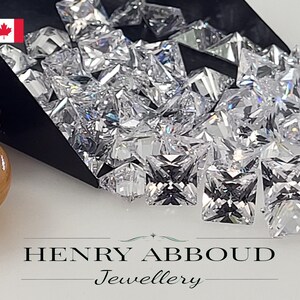 High Quality Princes Cut (SQUARE) Crystal Clear White Cubic Zirconia ...