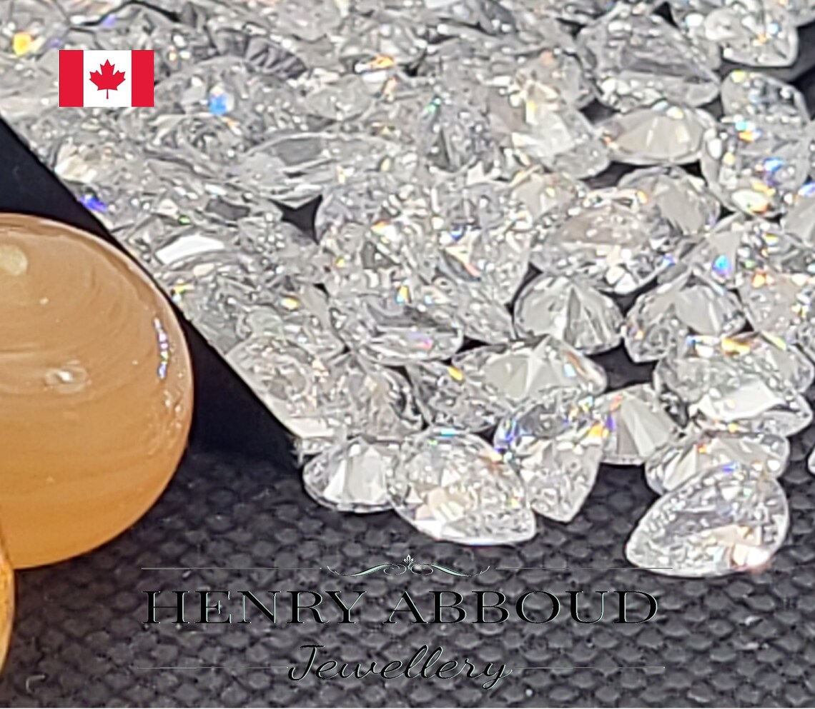 Cubic Zirconia (CZ) White Pear Shape Crystal Clear CZ Brilliant Machine ...