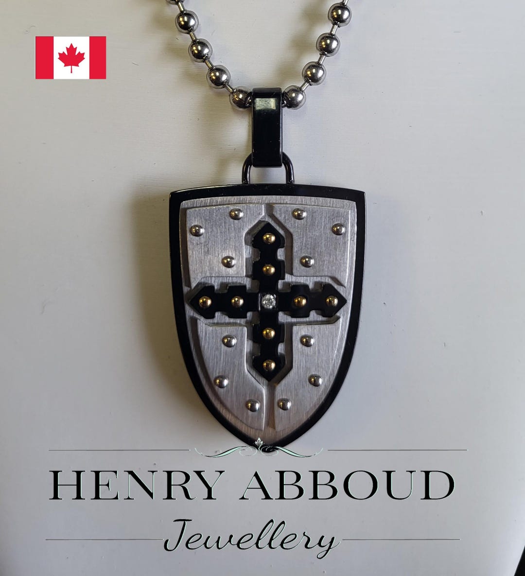 Stainless Steel MEN Chain and A Big Pendant That Has a Diamond in the ...