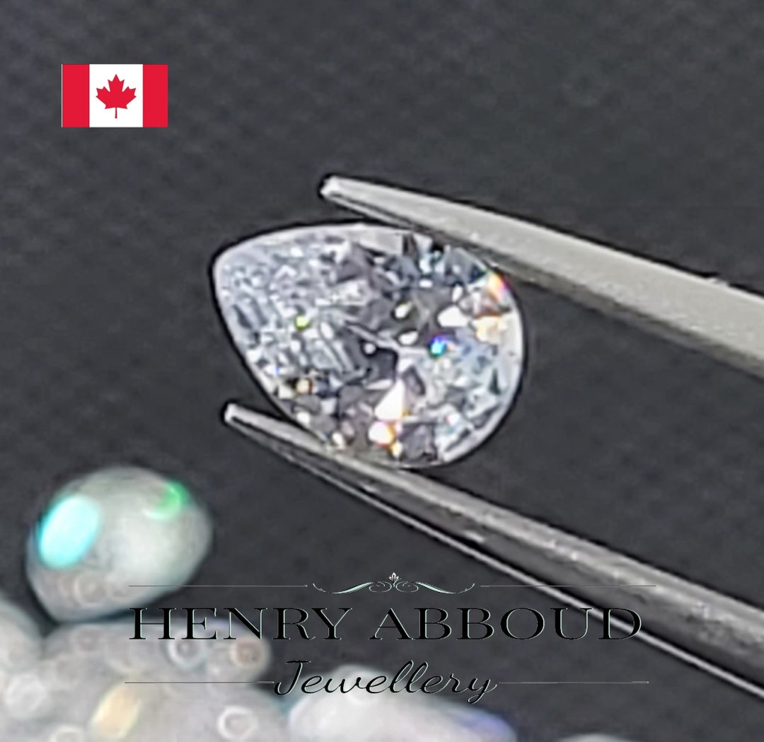 Cubic Zirconia (CZ) White Pear Shape Crystal Clear CZ Brilliant Machine ...