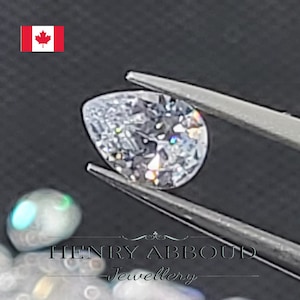 Cubic Zirconia (CZ) White Pear Shape Crystal Clear CZ Brilliant Machine ...