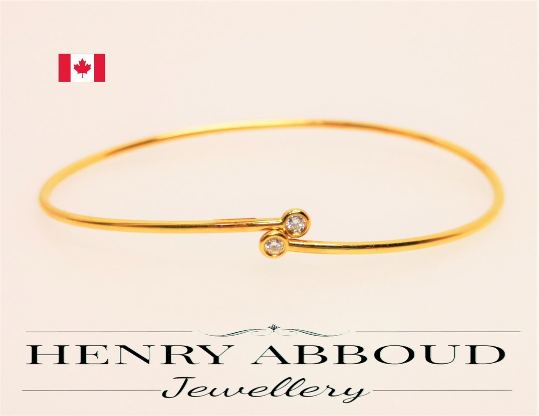 18k Yellow Solid Gold Bracelet With High Quality Natural Genuine ...