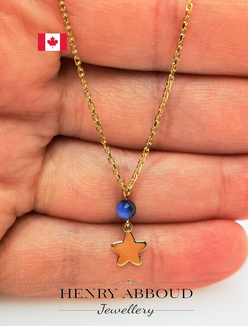 18k Yellow Solid Gold Pendant With Chain Beautiful Modern Design Middle ...