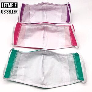 Adult Cloth Face Masks 3 Layers Filter Pocket / Reusable Mask / Unisex ...