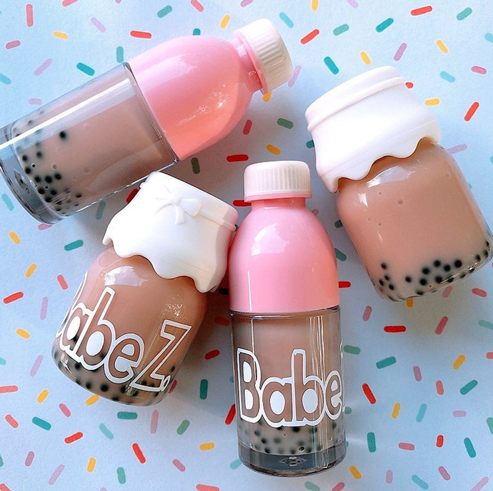 Boba Milk Tea Lip Gloss Glitter Lip Gloss Vitamin E - Etsy