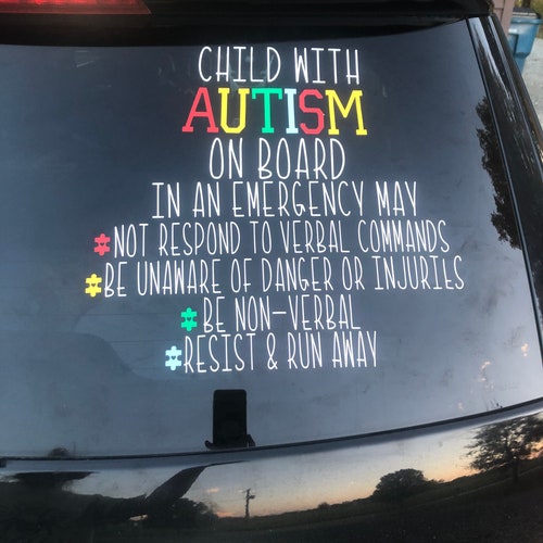 Person With Autism Emergency Car Decal Person and Child - Etsy