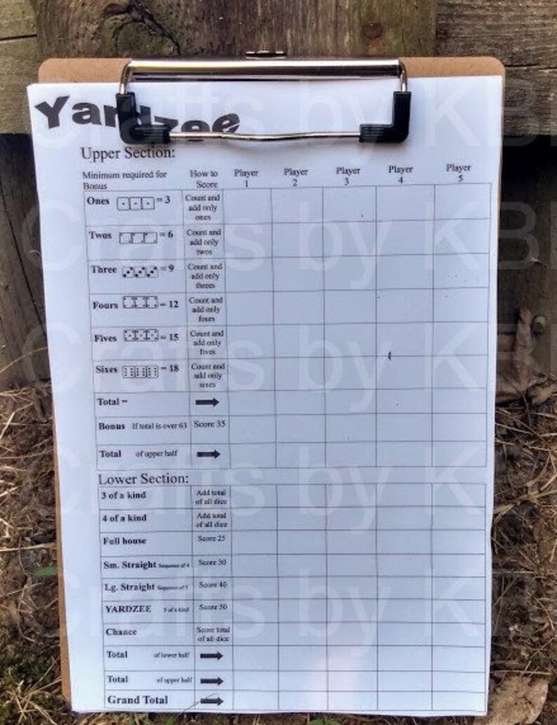 Yardzee Dice Yard Game Family Fun - Etsy