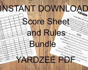 Printable YARDZEE Score Sheet - Etsy