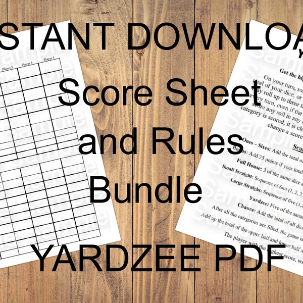 Yardzee Rules - Etsy