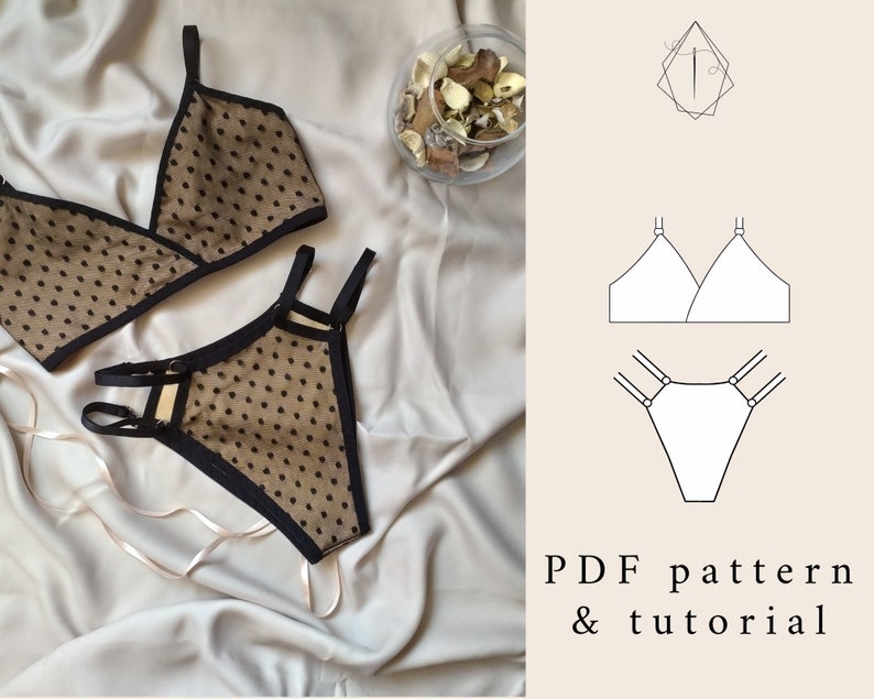 Lingerie Pattern Lingerie Set Sewing Patterns Tutorial Bra | Etsy