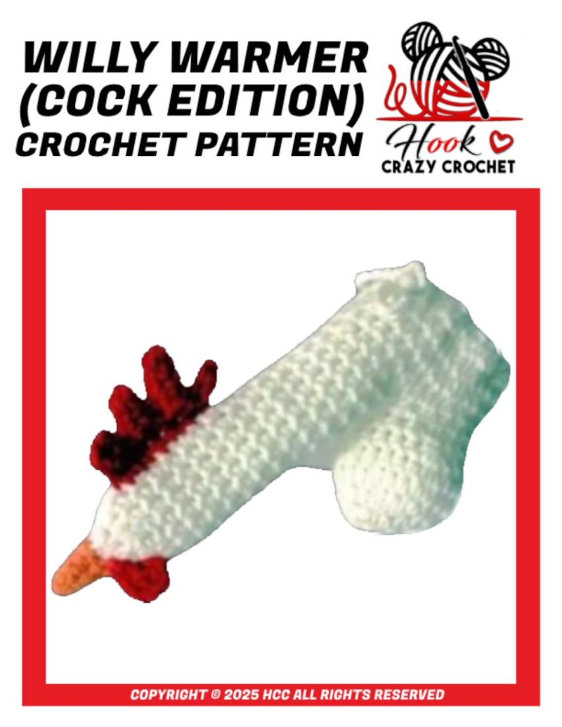 PATTERN ONLY Rooster Willy Warmer Crochet Pattern, Gag Gift (PDF ...
