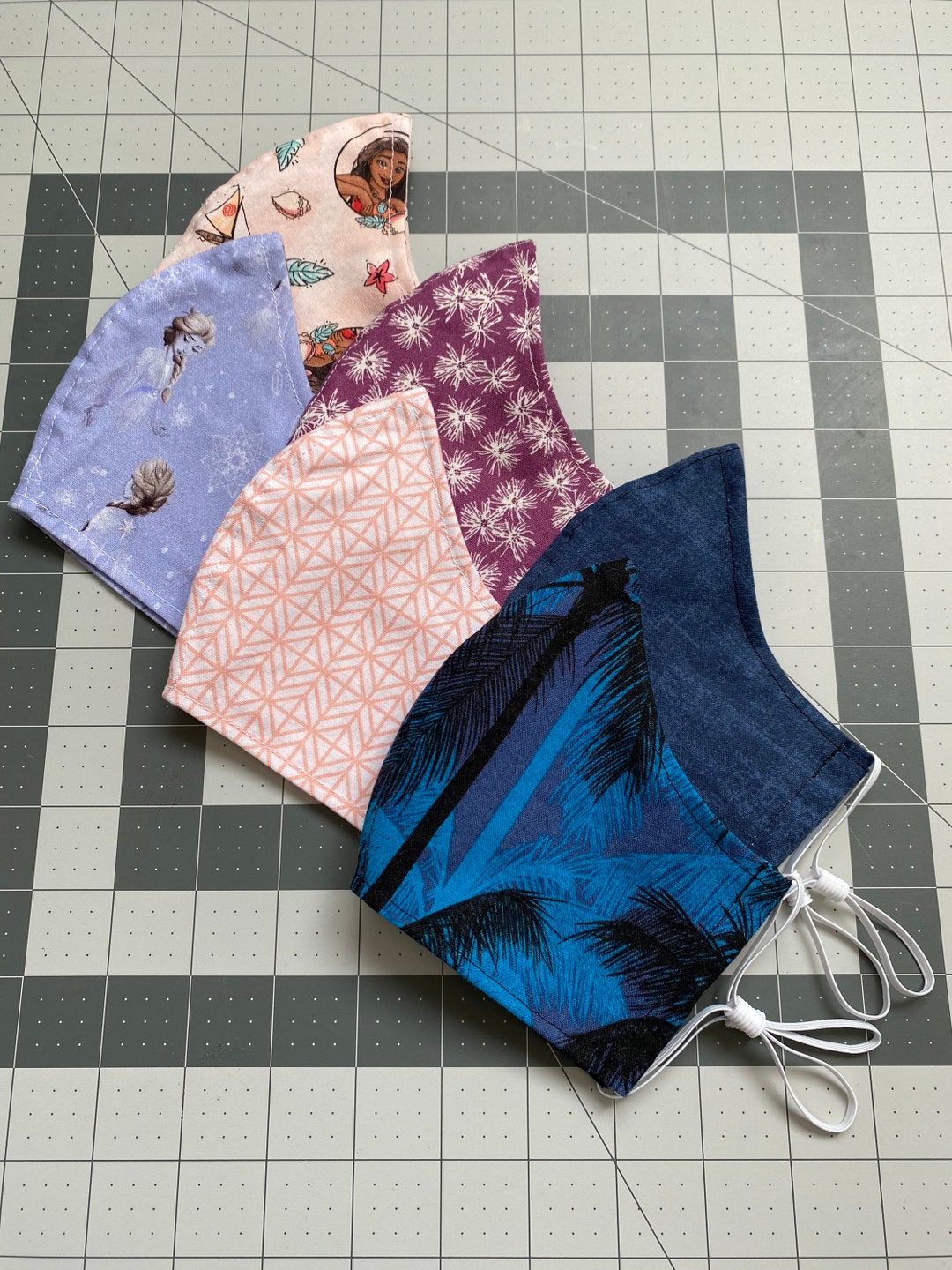 Set of 2 Adjustable Contoured Face Mask for Kid's 3-6 Y/o - Reusable ...