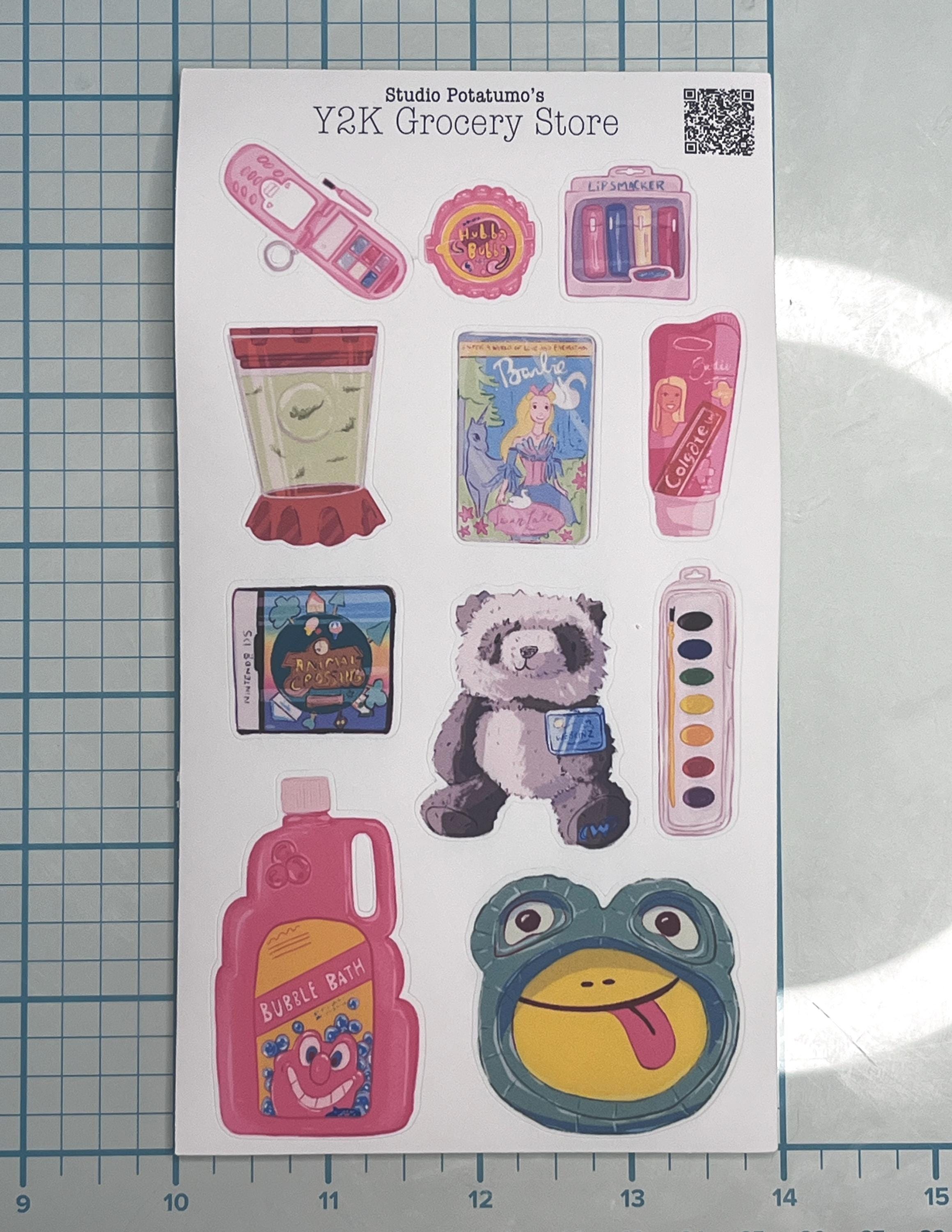 Y2K GROCERY HAUL 32 Mini Handmade Stickers 2000's Nostalgia Sticker ...