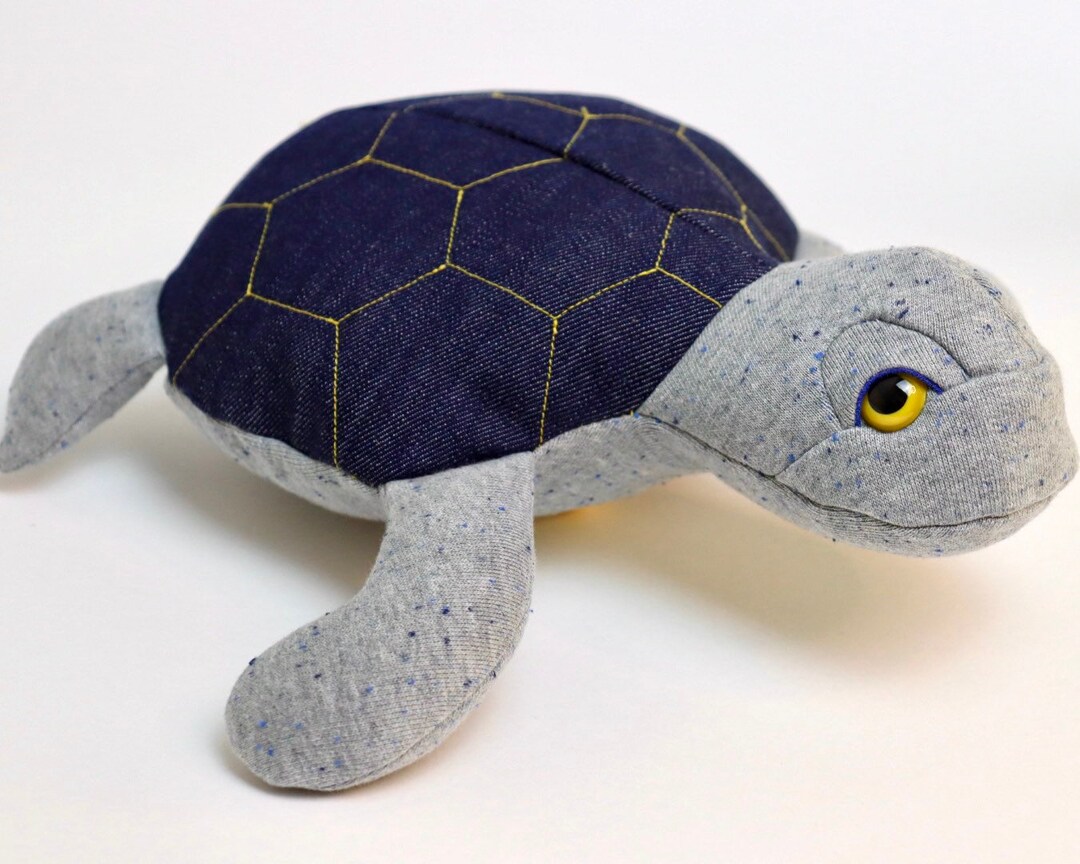 Baby Sea Turtle Organic Blue Denim & Grey-blue Sweat Bio Cotton Soft ...