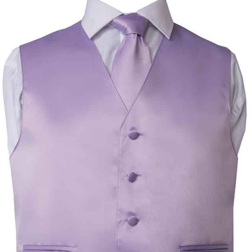 Men's Premium Solid Plum-eggplant Formal Vest Necktie - Etsy