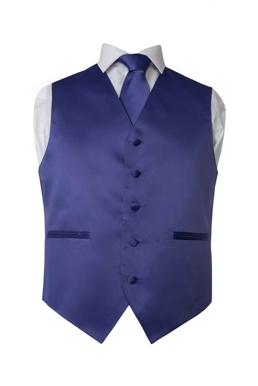 Men's Premium Solid Purple Formal Vest Necktie Bow Tie Pocket Square ...