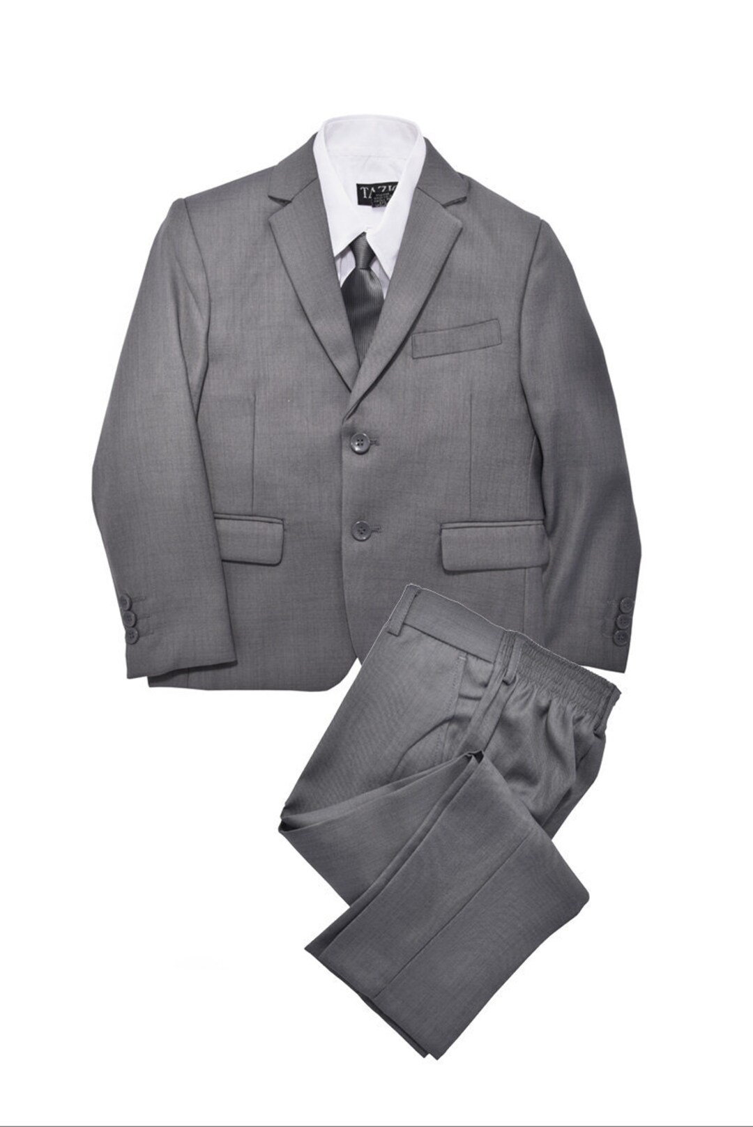 Boys Premium Gray Five Piece Suit Set - Etsy