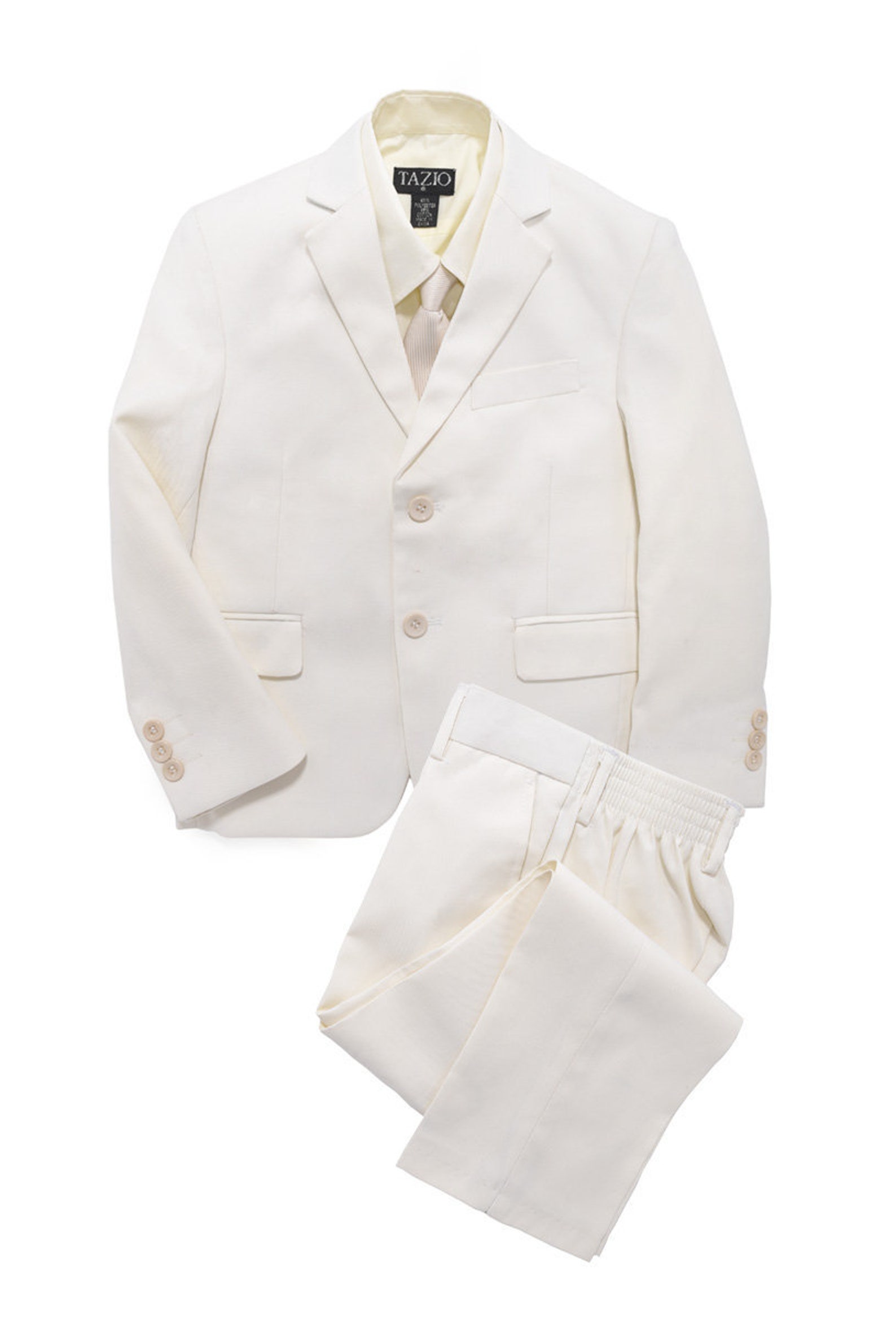 Boys Premium Husky Off White-Ivory Five Piece Suit Set | Etsy