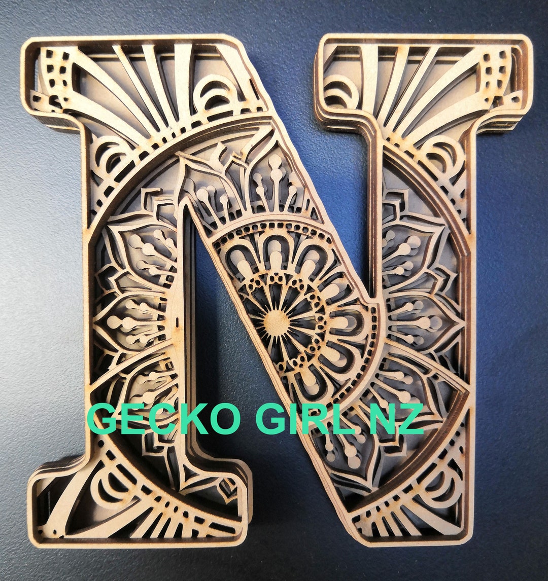 3D 5 Layer Letter N Mandala Paper/laser Cut Digital Download SVG ...