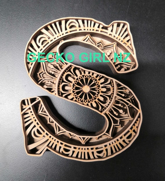 3D 5 Layer Letter S Mandala Paper/laser Cut Digital Download - Etsy