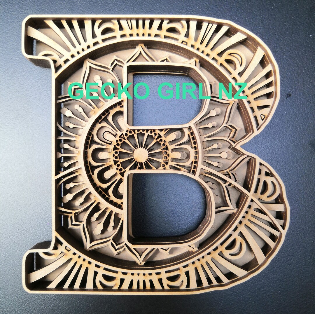 3D 5 Layer Letter B Mandala Paper/laser Cut Digital Download SVG ...
