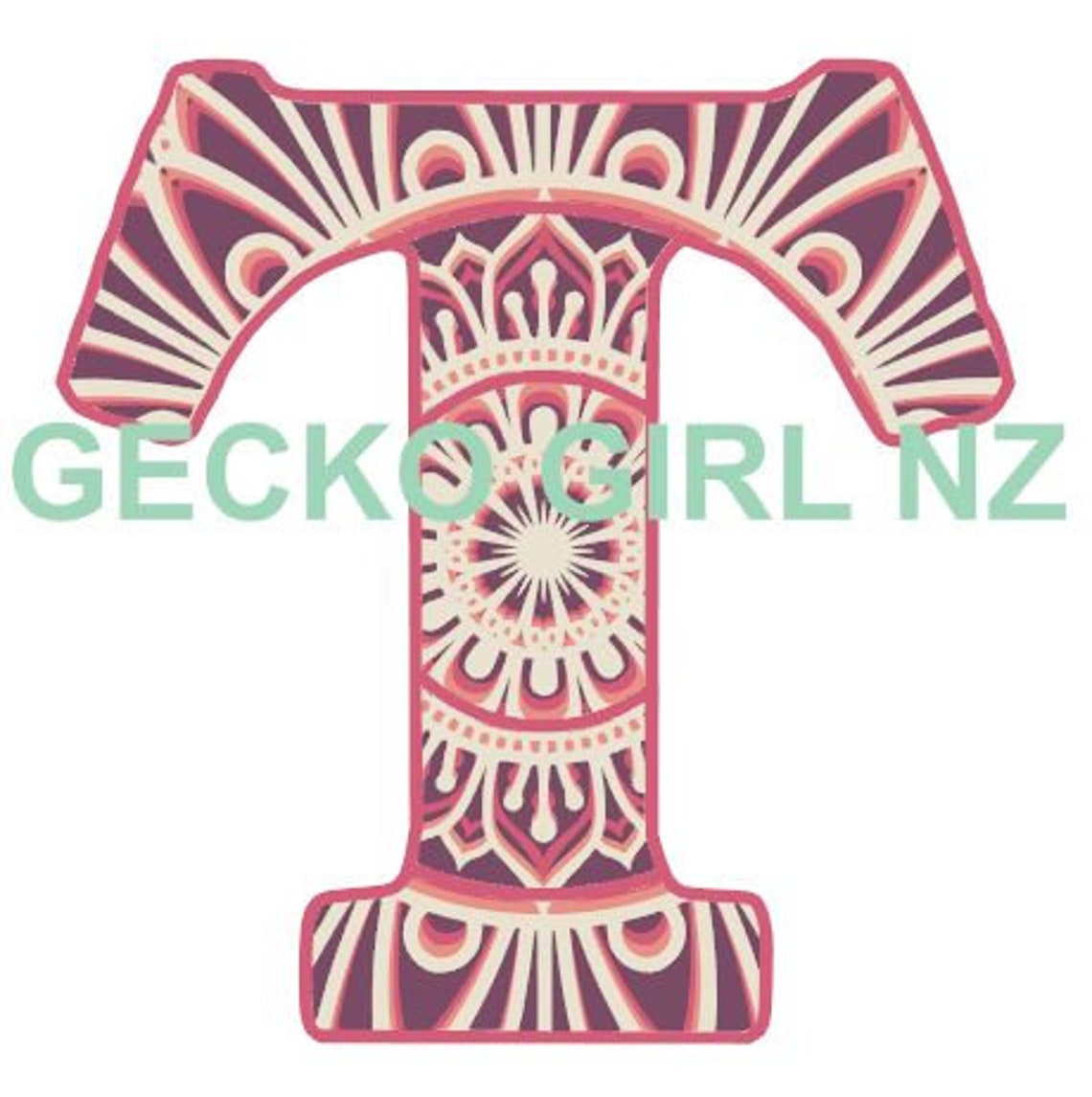 3D 5 Layer Letter T Mandala Paper/laser Cut Digital Download SVG ...