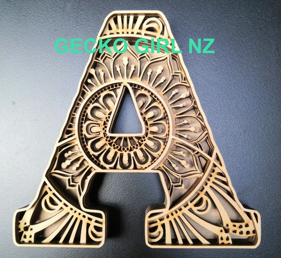 3D 5 layer Letter A Mandala Paper/Laser Cut Digital Download | Etsy