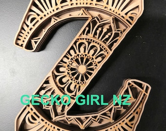 3D Mandala Letter Z Paper Cut File Digital Download SVG Template - Etsy