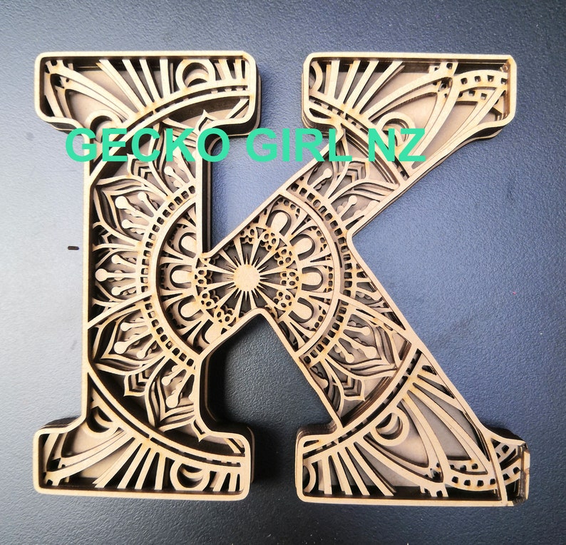3D 5 Layer Letter K Mandala Paper/laser Cut Digital Download SVG ...