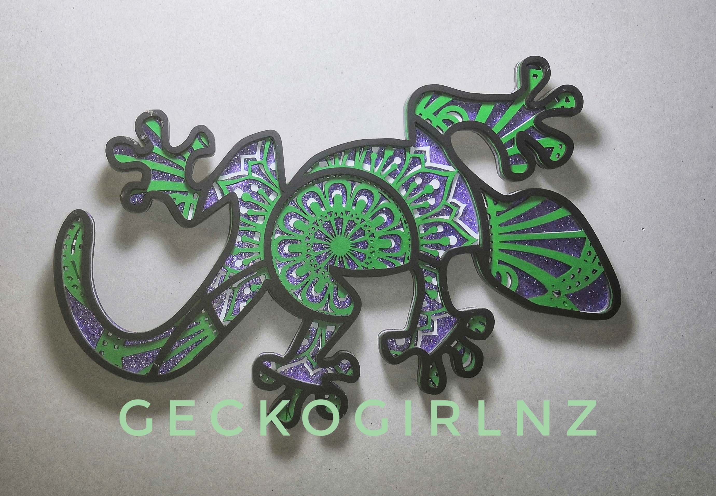 3D 4 Layer Mandala Gecko Paper/laser Cut Digital Download SVG Template ...