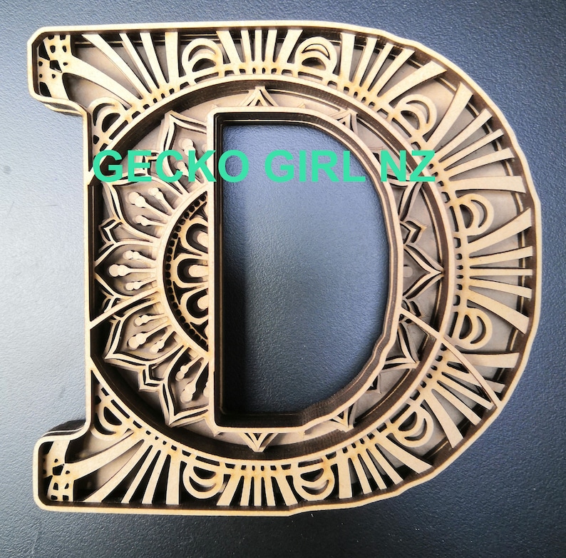 3D 5 Layer Letter D Mandala Paper/laser Cut Digital Download SVG ...