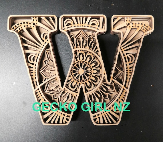 3D 5 Layer Letter W Mandala Paper/laser Cut Digital Download | Etsy