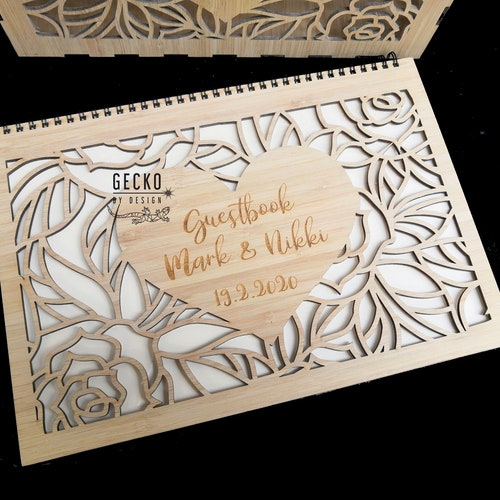 Wooden Guest Digital File Wedding Book SVG Guest Book Cut - Etsy