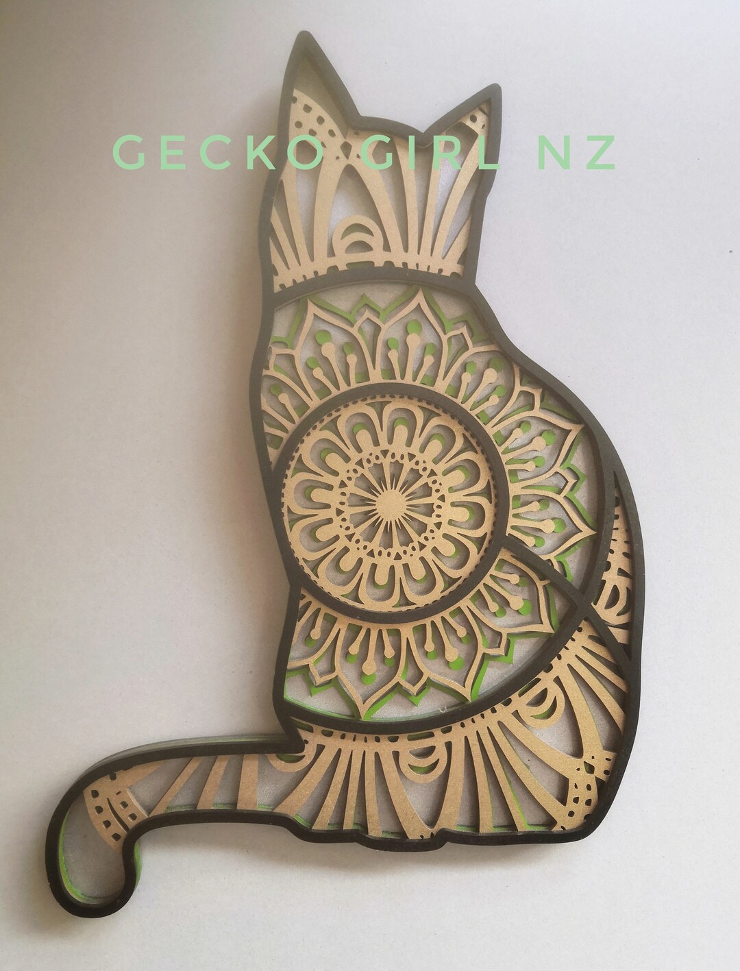 3D 4 Layer Mandala Cat Paper/laser Cut Digital Download SVG Template - Etsy