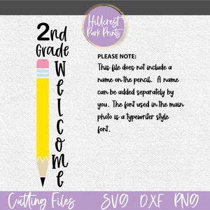 Second Grade Welcome Sign SVG, Teacher Svg, Second Grade Classroom Sign ...