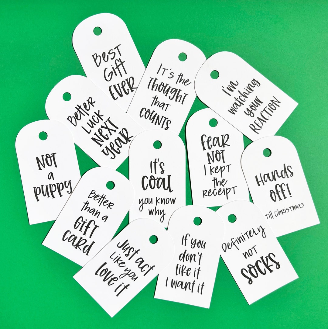Funny Gift Tags, Printable Gift Tags PDF, PNG, SVG, Christmas Gift Tags ...