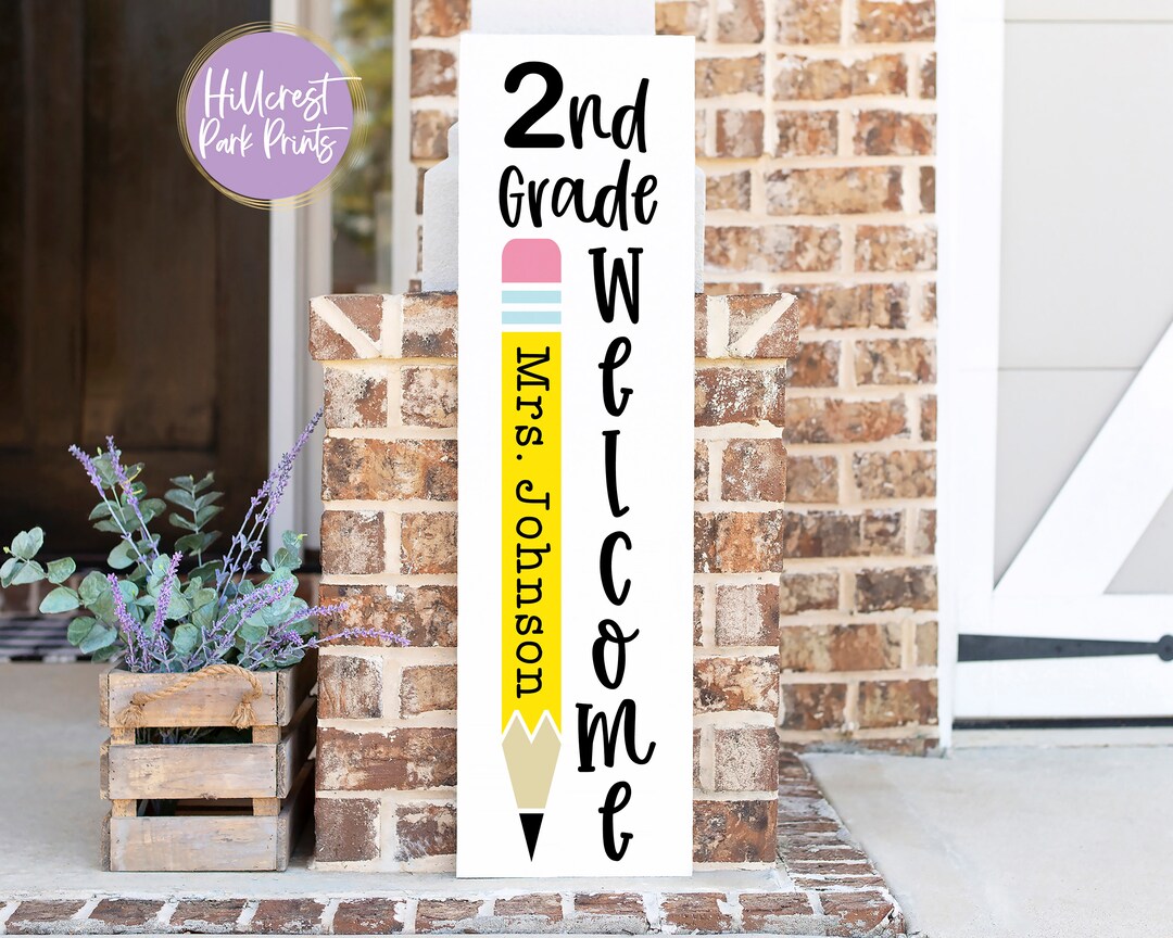 Second Grade Welcome Sign SVG, Teacher Svg, Second Grade Classroom Sign ...