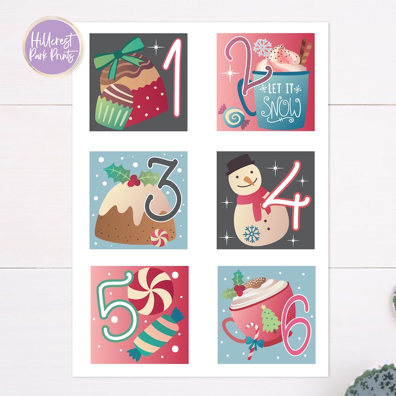 Advent Calendar PDF Christmas Countdown Calendar PRINTABLE - Etsy