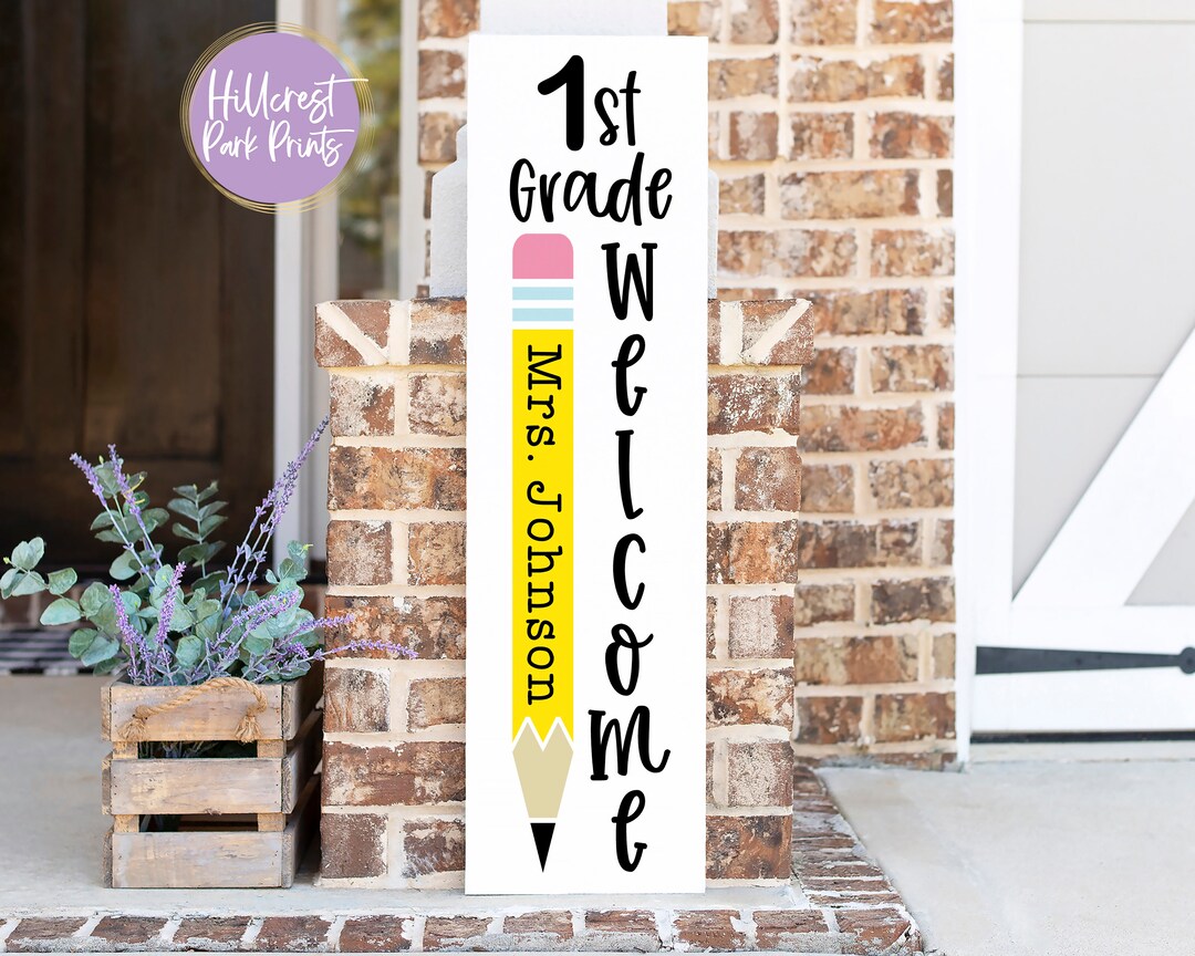 First Grade Welcome Sign SVG, Teacher Svg, First Grade Classroom Sign ...