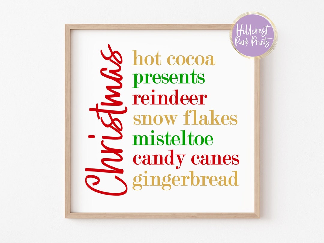 Christmas Words Sign SVG, PNG, DXF, for Holiday Decor Crafting, Sign or ...