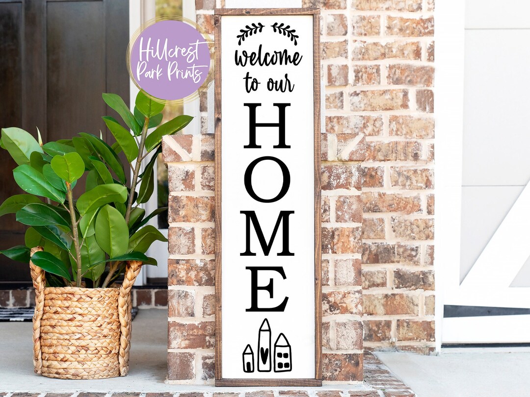Welcome Porch Sign Svg, Dxf, Eps, Png, Front Door Vertical Porch Sign ...