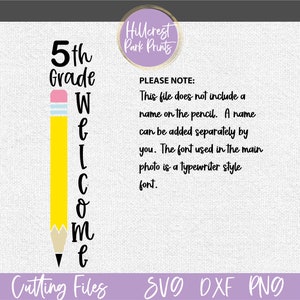 Fifth Grade Welcome Sign SVG, Teacher Svg, Fifth Grade Classroom Sign ...