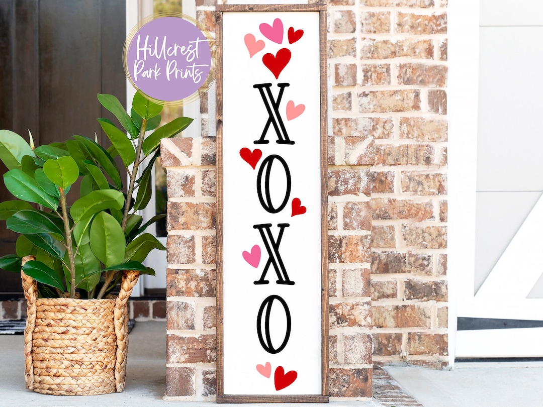 Valentine Porch Sign SVG, XOXO Vertical Porch Sign, Welcome Sign, XOXO ...