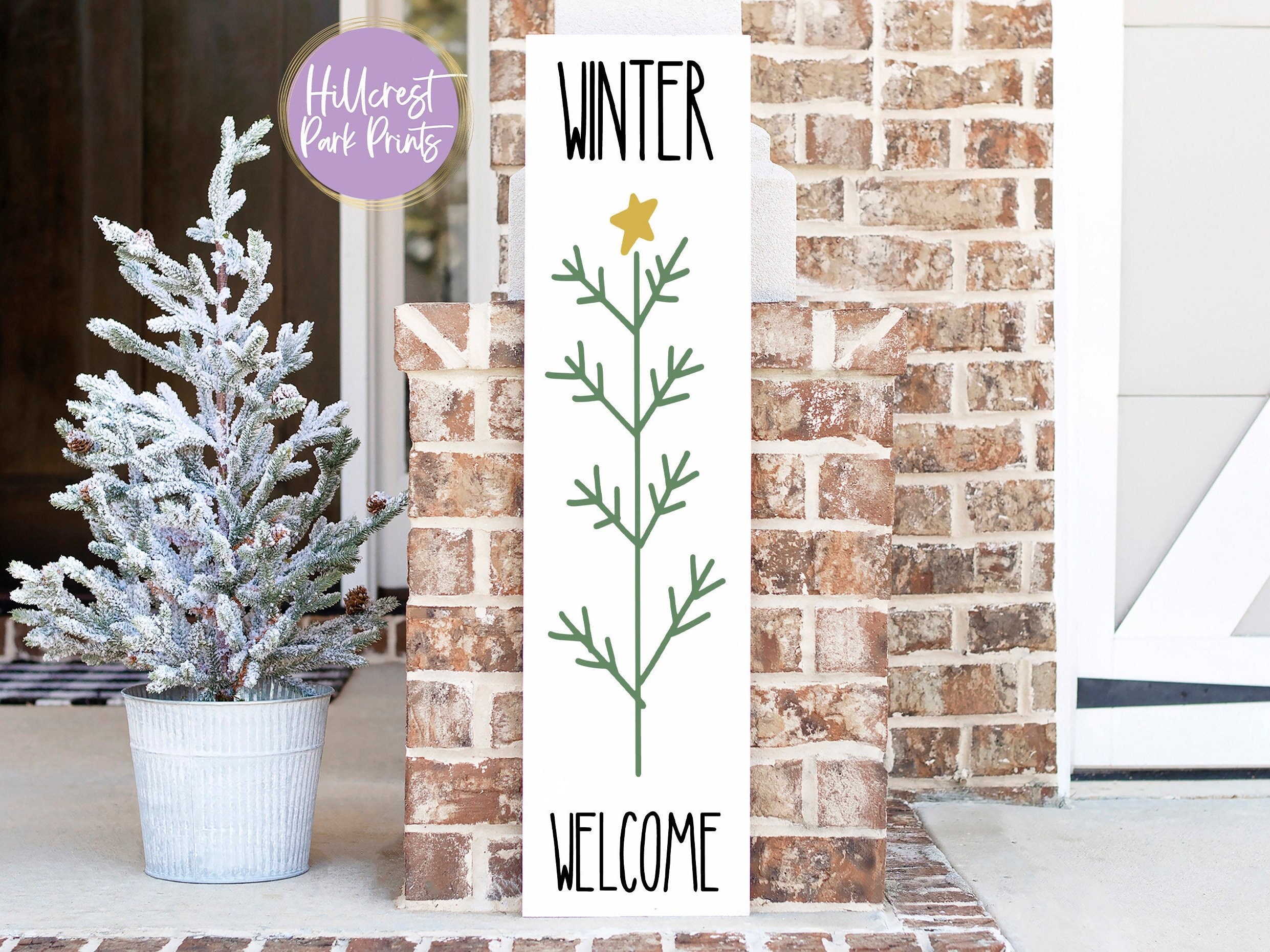 Winter Welcome Vertical Porch Sign SVG PNG DXF Christmas - Etsy