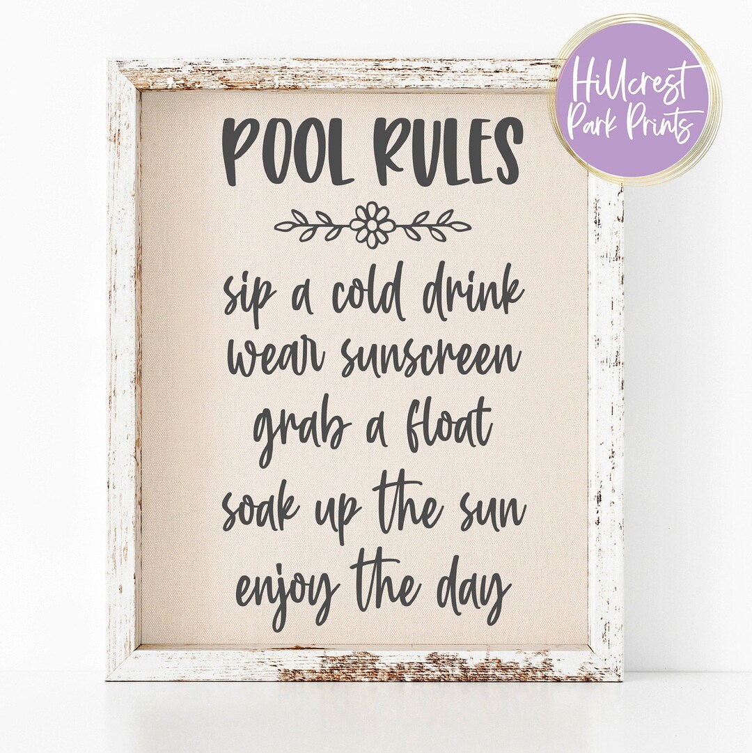 Pool Rules SVG, PNG, DXF, Pool Patio Sign Svg, Pool Deck Sign, Outdoor ...