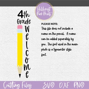 Fourth Grade Welcome Sign SVG, Teacher Svg, Fourth Grade Classroom Sign ...