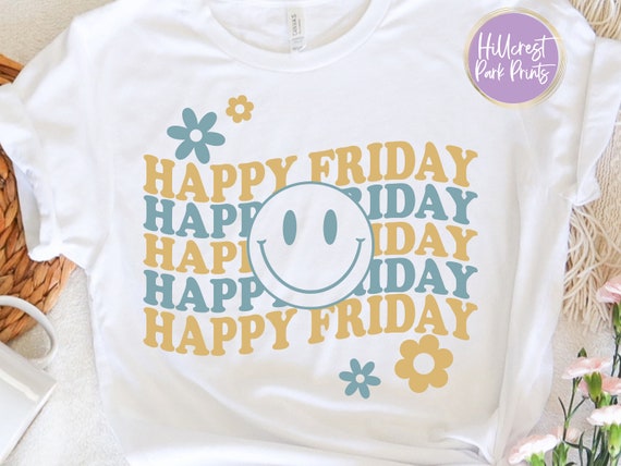 Happy Friday SVG Retro Svg TGIF Svg Groovy Hippie Text SVG - Etsy