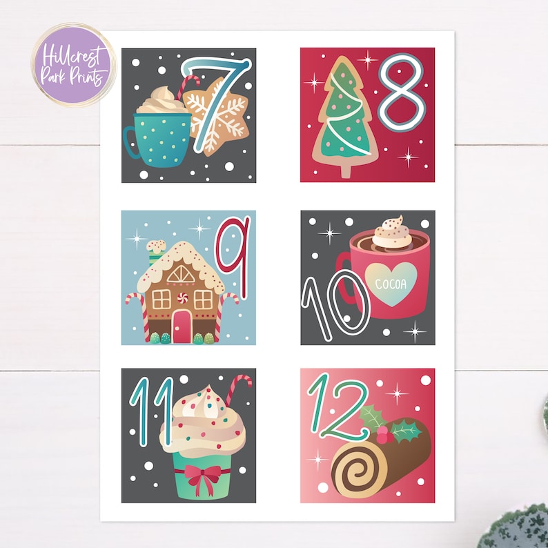 Advent Calendar PDF Christmas Countdown Calendar PRINTABLE - Etsy