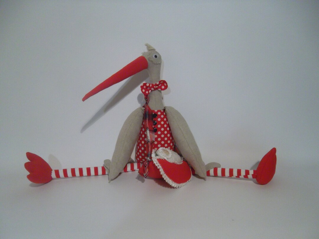 Stork House Toy Keeper Eco Friendly Toy Natural Materials Stork Stuffed ...