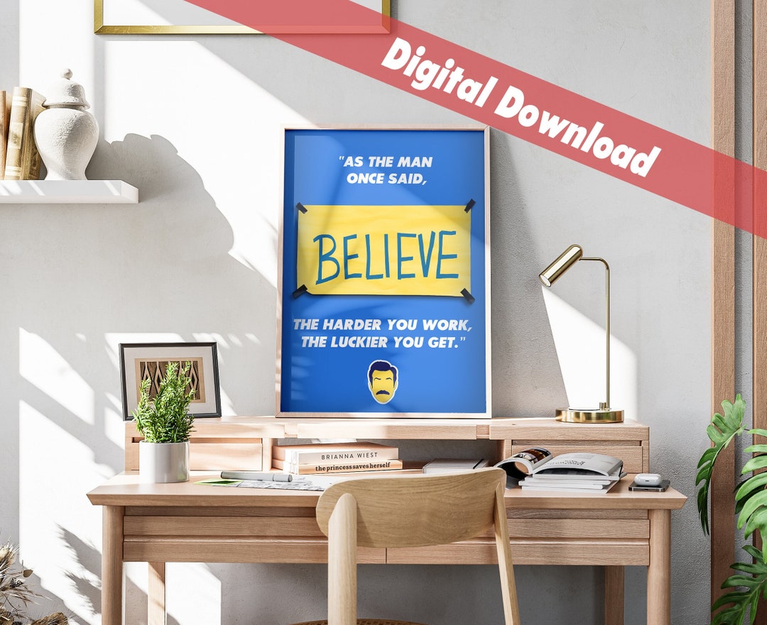 Ted Lasso Poster Digital Print, Motivational Quote luck - Etsy